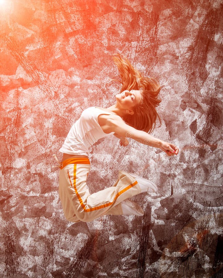 Jumping girl stock photo. Image of concrete, female, gymnastic - 37527764