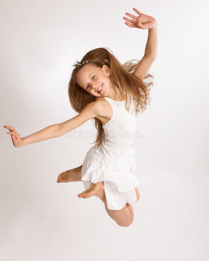 Jumping girl stock photo. Image of playing, nature, relaxation - 7342332