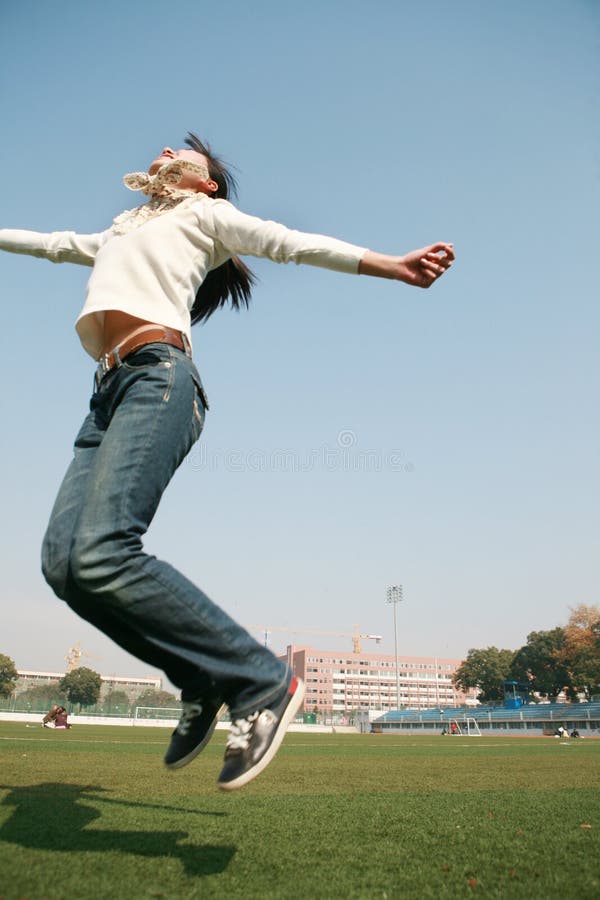 Jumping girl stock photo. Image of recreational, action - 7397506