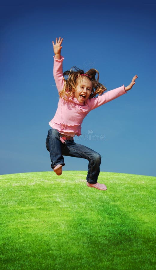 Jumping Girl stock image. Image of sweet, pretty, ecstatic - 8436487