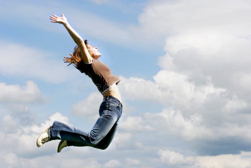 Jumping girl stock image. Image of background, jumper - 9172337