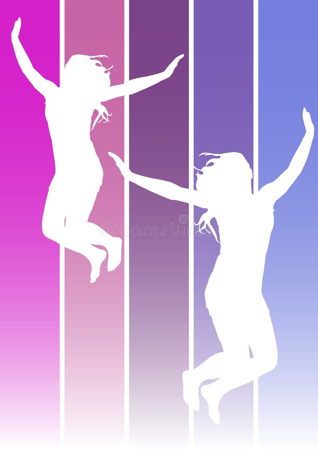 Silhouette dance jumping stock vector. Illustration of reaching - 9768883