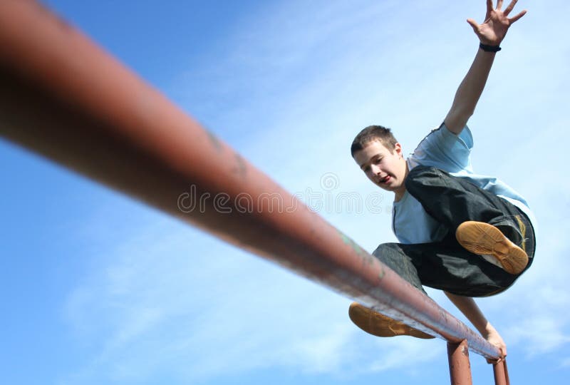 Jumping happy boy stock image. Image of exercising, acrobat - 5048869