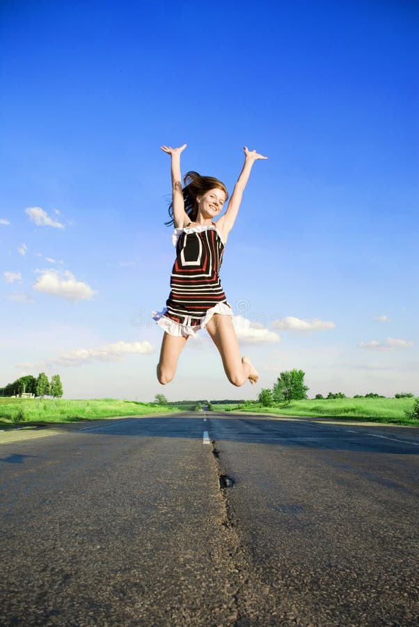Jumping Happy Girl Picture. Image: 5911317