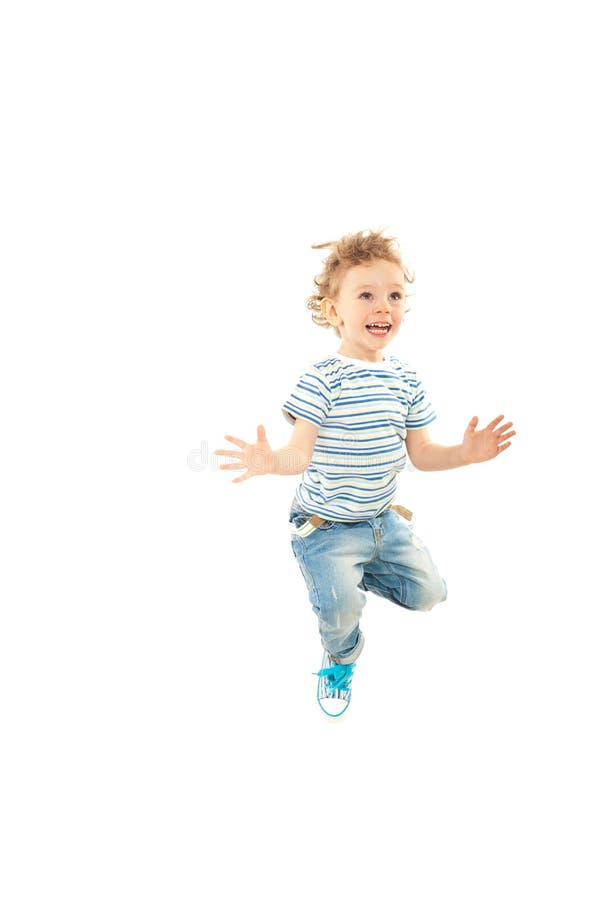 Young Boy Jumping stock image. Image of cute, toddler - 5566693
