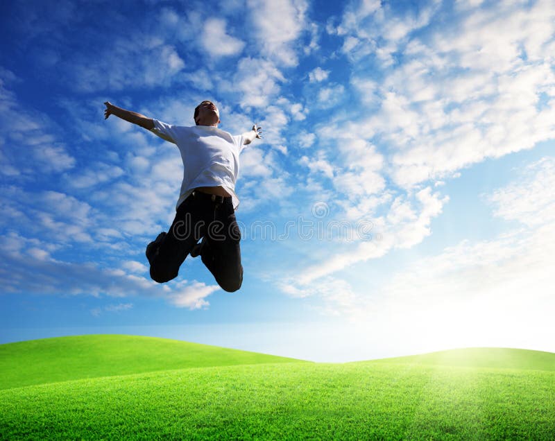 Flying man stock photo. Image of jump, happy, skydiving - 3428148