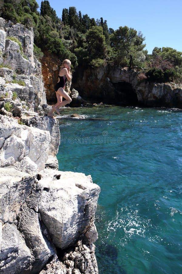 Girl Diving Off Cliff Stock Photos - Free & Royalty-Free Stock Photos ...