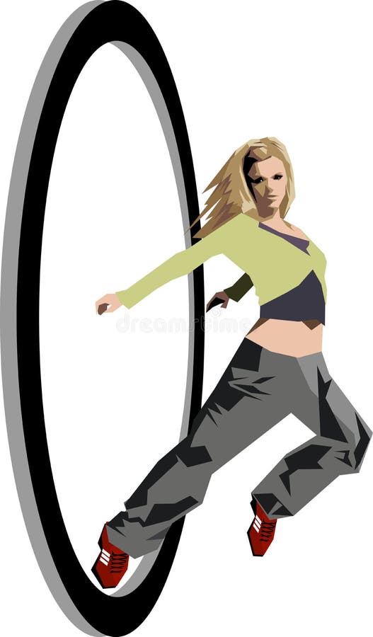 Jumping through hoop stock vector. Illustration of fitness - 6768363