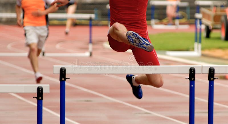Jumping at hurdle race stock image. Image of hurdle, competition - 20842369