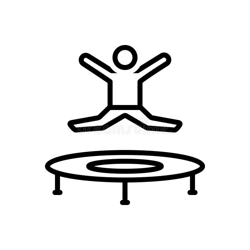 Black Line Icon for Jumping, Jump Up and Joy Stock Vector ...