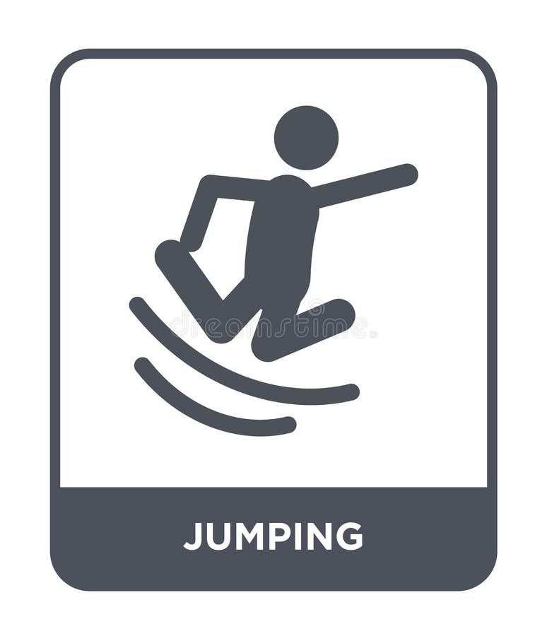 Stick Man Jumping Icon in Trendy Design Style. Stick Man Jumping Icon ...