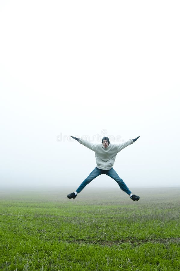 Jumping jacks in field stock image. Image of teen, space - 12300553