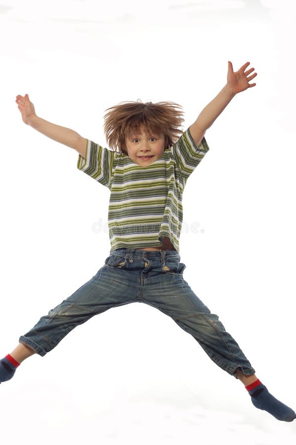 Young Boy Jumping stock image. Image of cute, toddler - 5566693