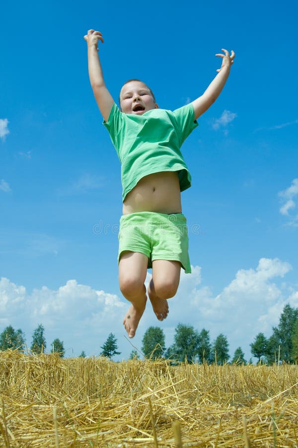 Jumping kid stock image. Image of boys, nature, happiness - 6251273