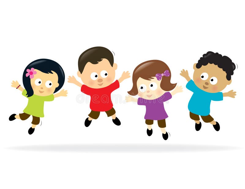 Kids doing Jumping Jacks stock vector. Illustration of children - 29377642