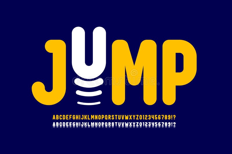 Jumping letters style font stock vector. Illustration of play - 245028047