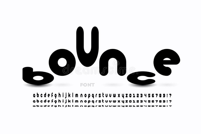 Jumping letters style font stock vector. Illustration of happy - 267134905