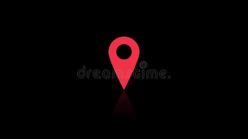 Location Pointer Animation. Red Map Pin Icon. Pointer Pinner in Red ...