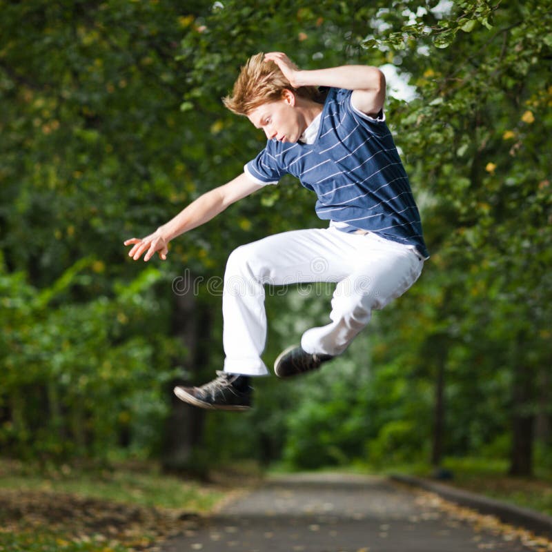 Jumping man stock photo. Image of effort, handsome, leisure - 12258574