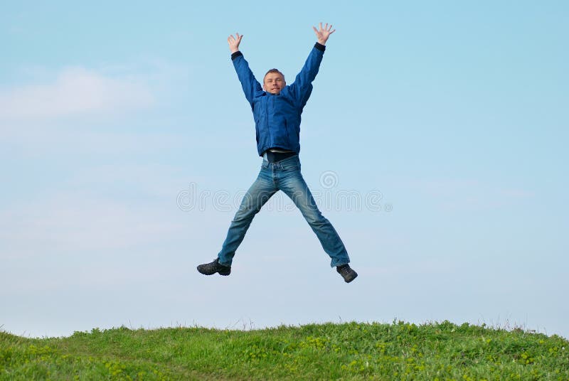 Jumping man stock image. Image of happiness, business - 15224327