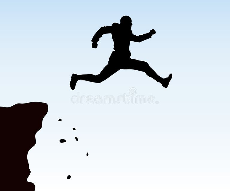 Man Jumping Gap Sunset Sky Stock Illustrations – 70 Man Jumping Gap ...