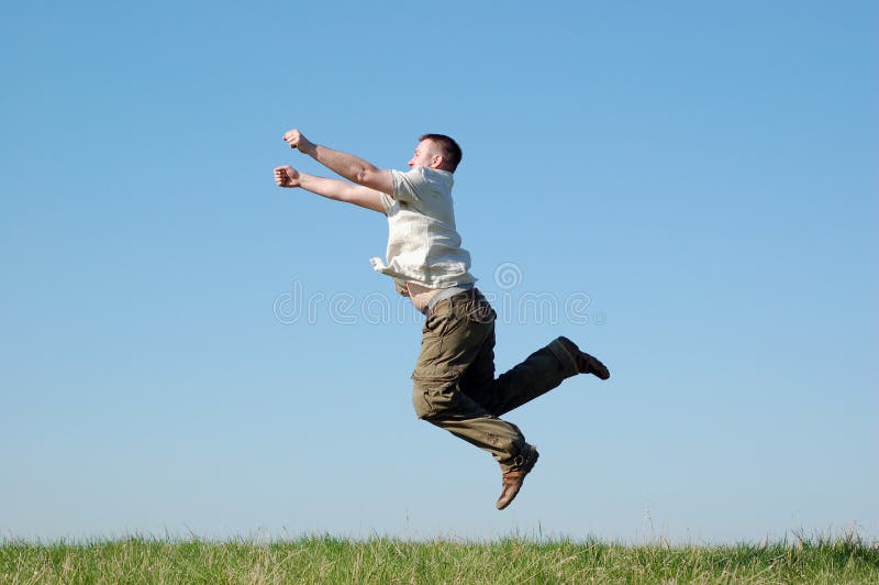 A Business Man Jumping for Joy Stock Photo - Image of spring ...