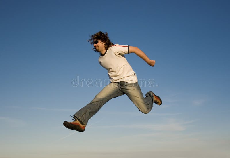 Jumping man stock image. Image of cool, high, playing, excitement - 735811