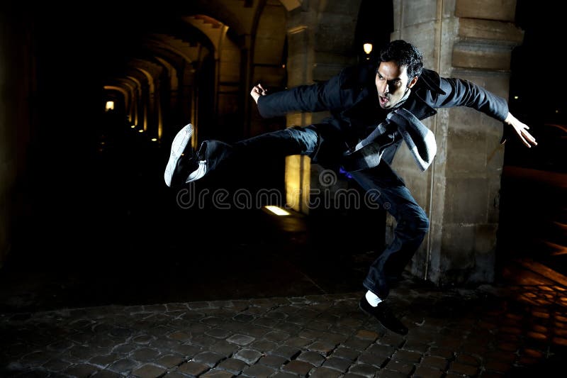 Jumping man stock image. Image of portrait, martial, culture - 7819855
