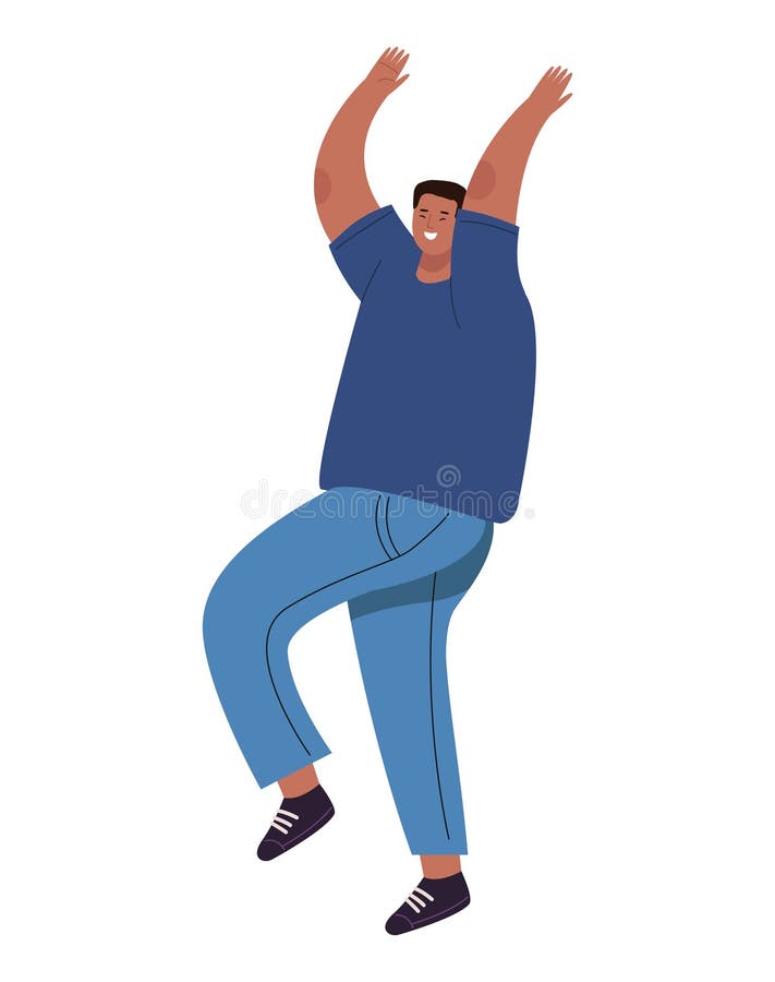 Jumping Man with Hands Up Icon Stock Vector - Illustration of vector ...