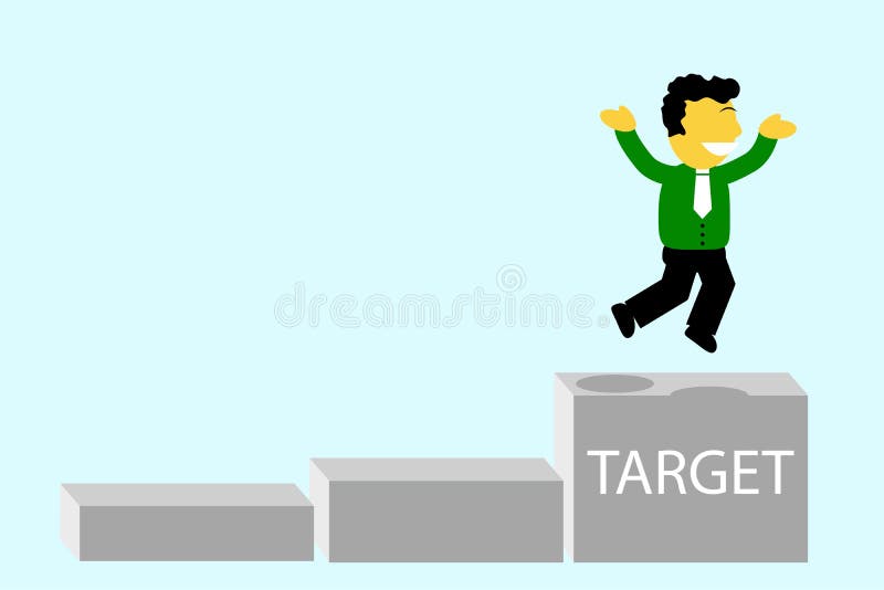 Jumping Man, Happy because of Target Stock Vector - Illustration of ...