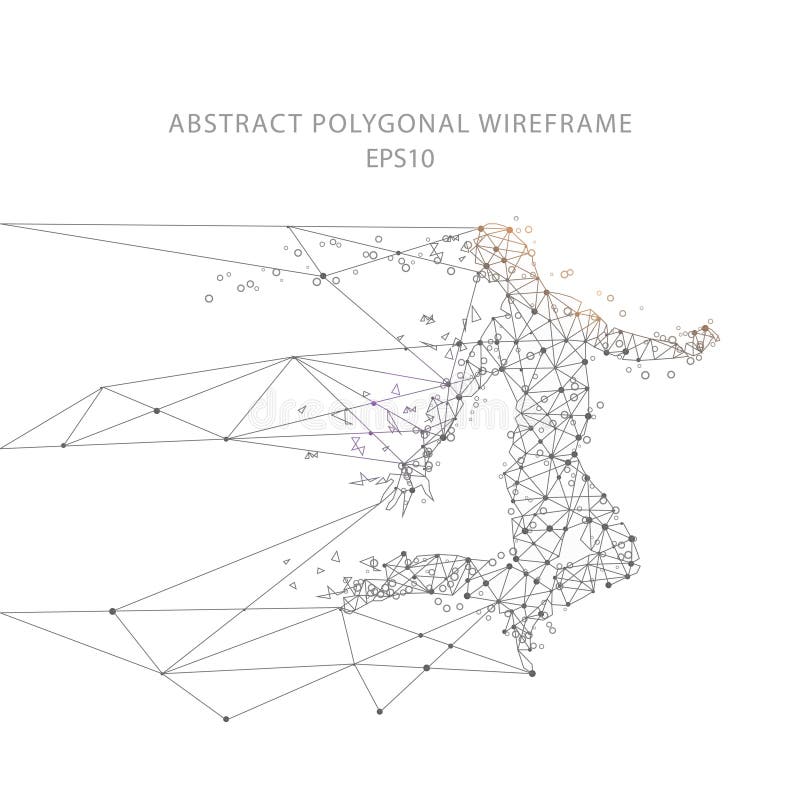 Human Body Low Poly Wireframe. Athlete, Running Man from Triangles, Low ...