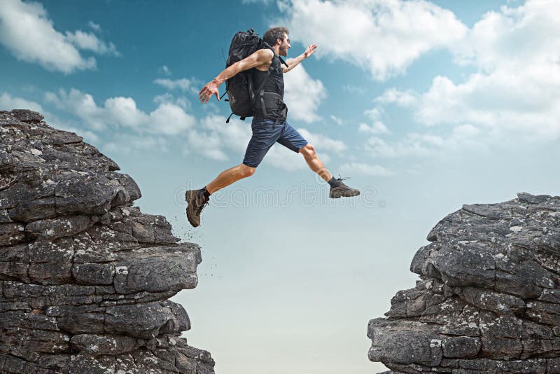 Jumping Man stock image. Image of risk, gaps, hikers - 49875281