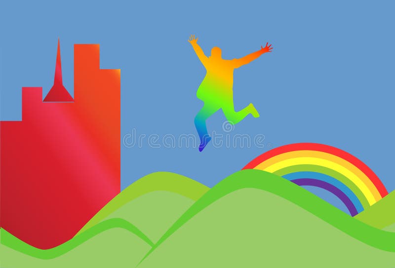 Jumping Man Vector Illustration Stock Vector - Illustration of jump ...