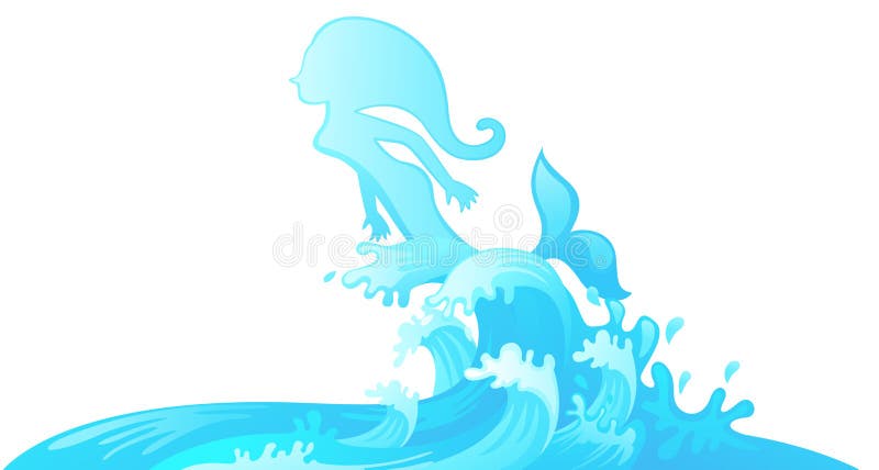 Jumping Mermaid Out of Water Vector Stock Vector - Illustration of fish ...