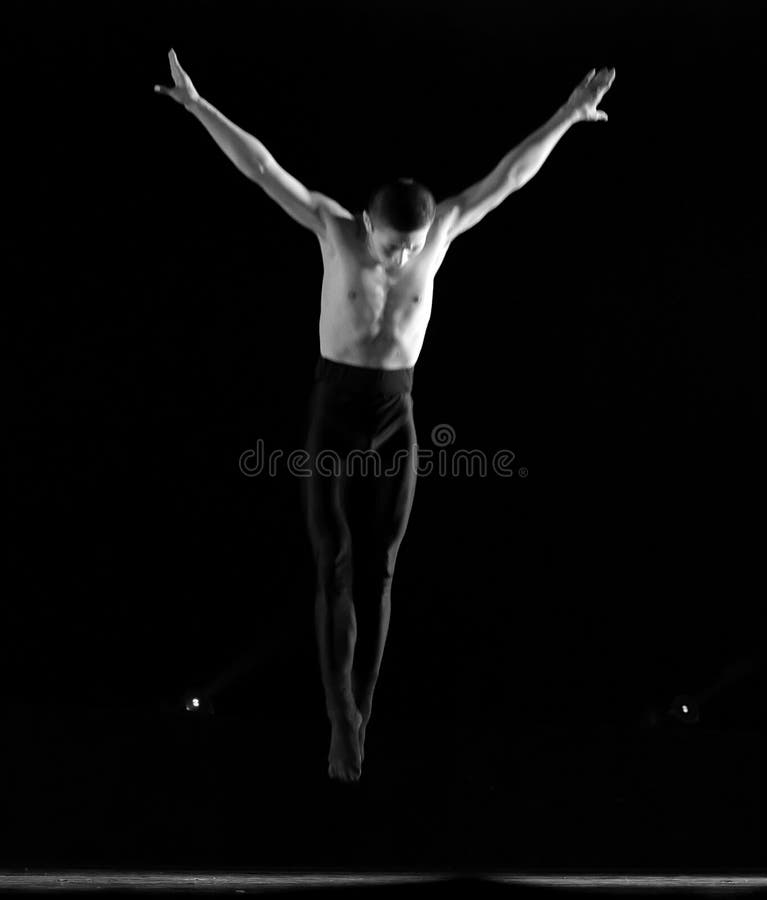 Jumping modern dancer editorial photography. Image of aerobics - 26164787