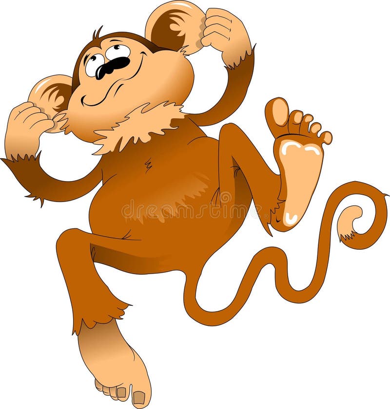 Jumping monkey stock illustration. Illustration of chimp - 111561371