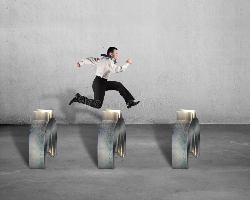 Jumping Over Euro Obstacles Stock Illustration - Illustration of ...