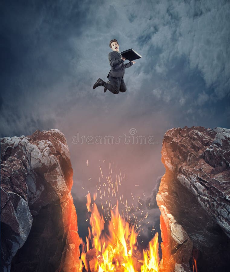 Jumping over gap flame stock photo. Image of leap, fire - 147674382