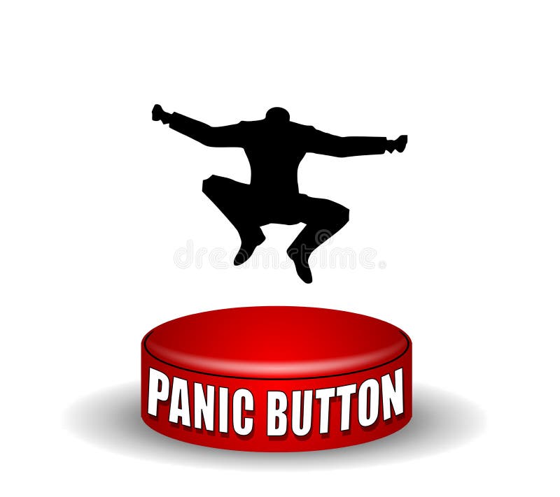 Jumping On The Panic Button Royalty Free Stock Images - Image: 4318199 Jumping On The Panic Button Royalty Free Stock Images - Image: 4318199