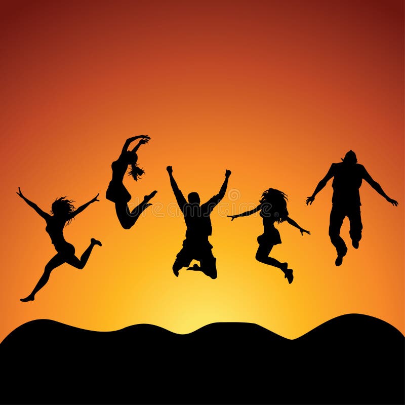 Jumping people stock vector. Illustration of child, jumping - 18564605