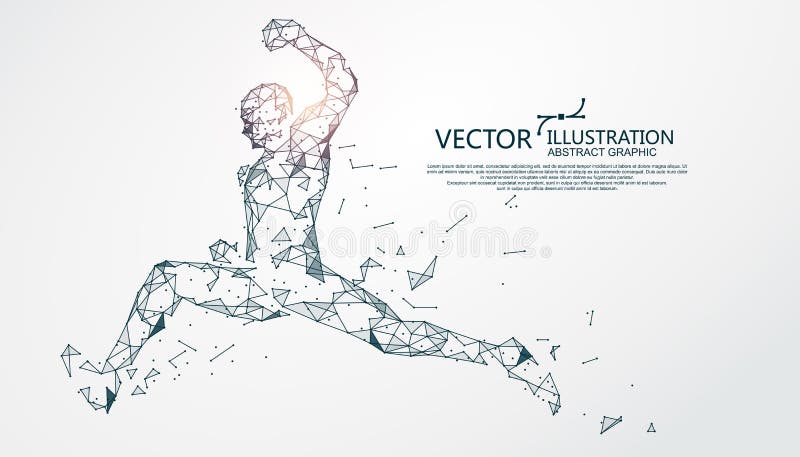 Jumping Person, Point and Line Composition, Vector Illustration Stock ...