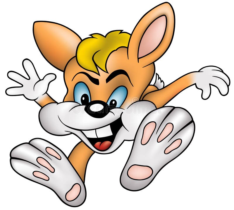 Jumping Rabbit stock vector. Illustration of mammal, humorous - 9318988