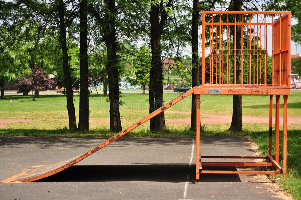Jumping ramp on the park stock photo. Image of stunt - 72080648