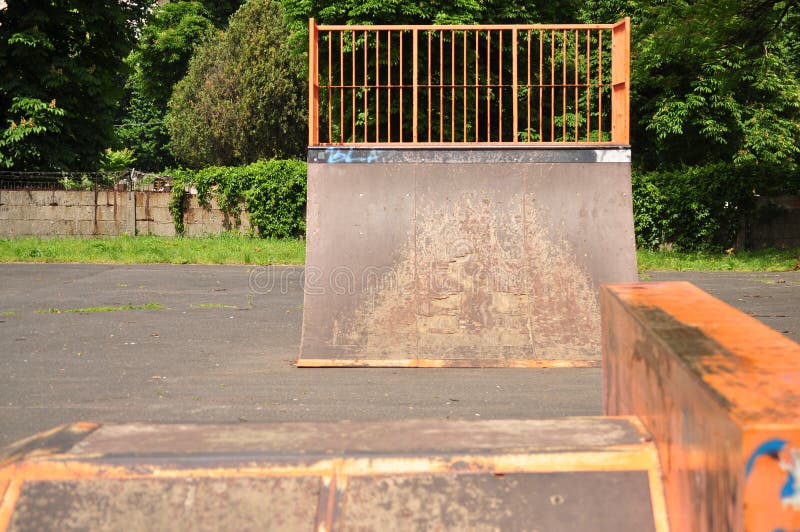 Jumping ramp on the park stock photo. Image of trick - 72080652