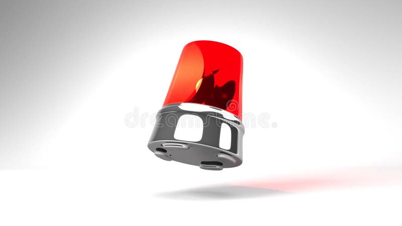 Jumping Red Warning Light on White Background Stock Video - Video of ...