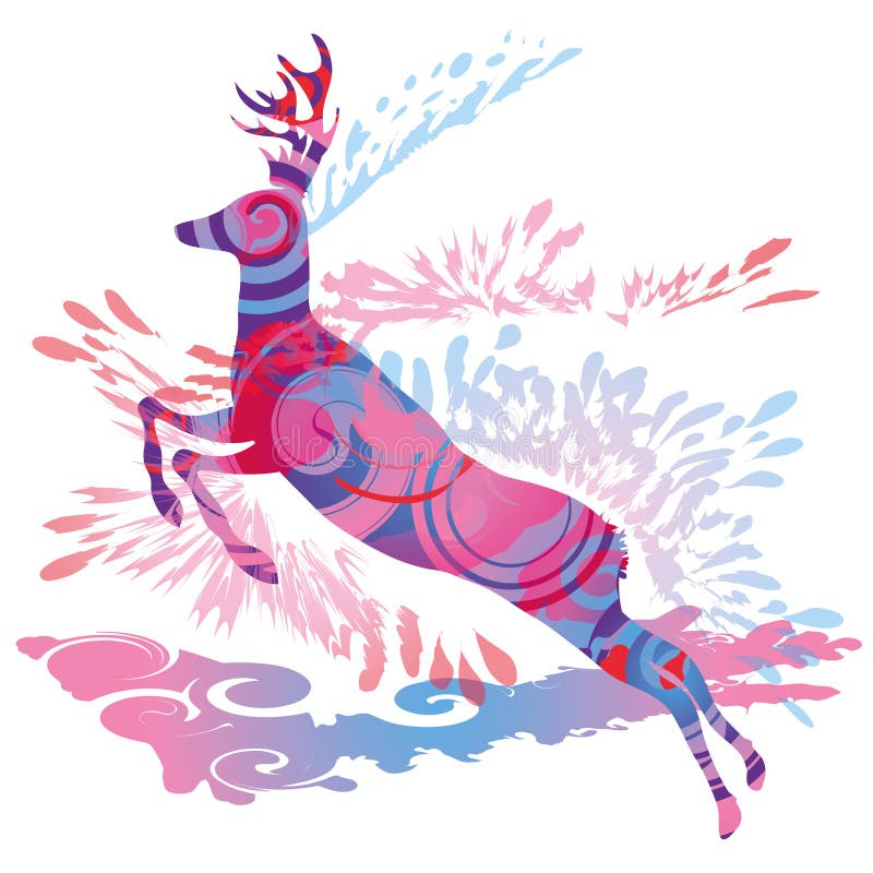 Jumping roebuck stock vector. Illustration of jumping - 37482557