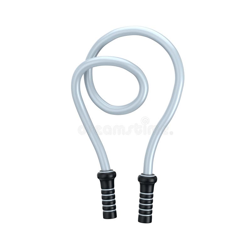 Jumping Rope with Black Handles and Grey Rope Stock Illustration ...