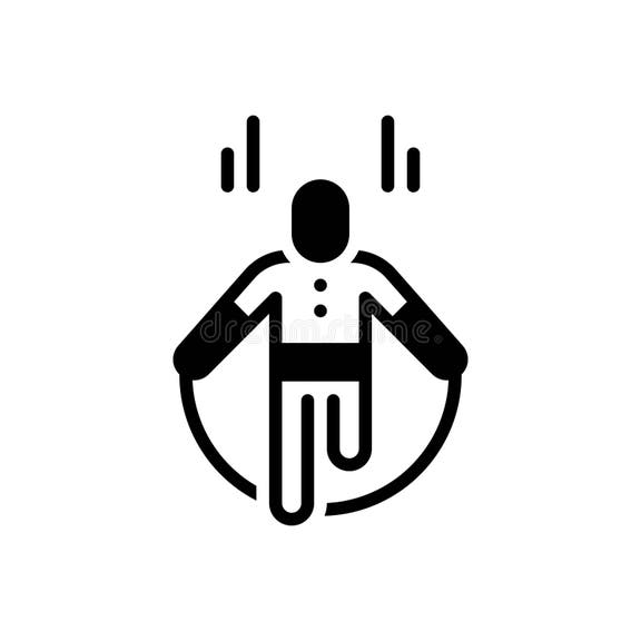 Black Solid Icon for Jumping Rope, Jumping and Fitness Stock Vector ...