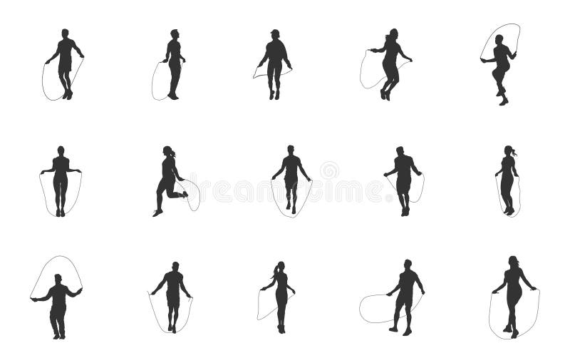 Jumping Rope Vectors, Jumping Rope Silhouette, Jump Rope Skipping ...