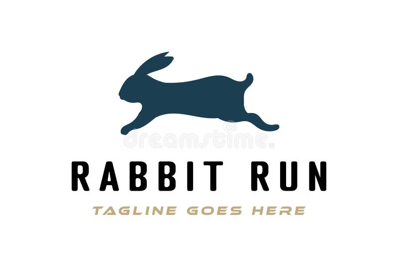 Jumping Running Fast Rabbit Silhouette Logo Design Vector Stock Vector ...